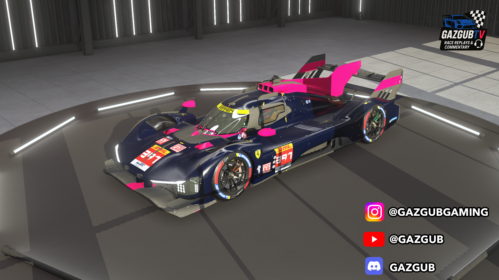 Blue and Pink - Ferrari 499P - Pitstop Paint